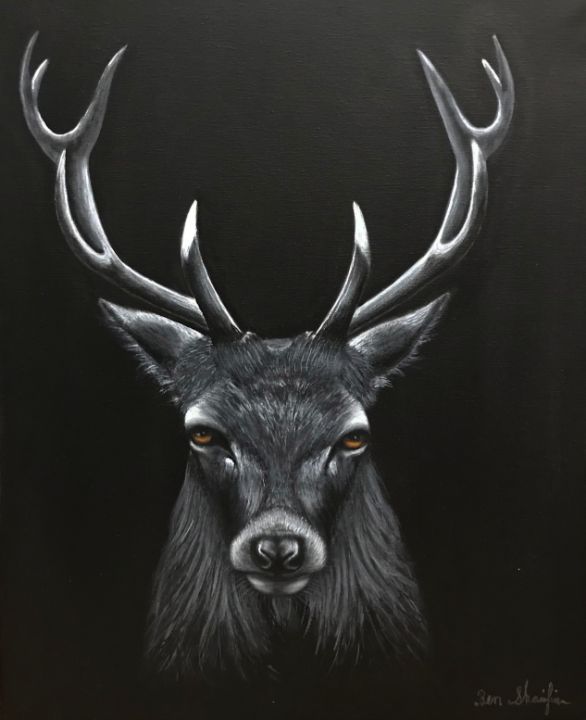 Deer original painting Acrylic - Ben's Art Studio - Paintings & Prints ...
