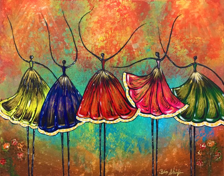 Abstract Dancers Acrylic Painting - Ben's Art Studio - Paintings ...