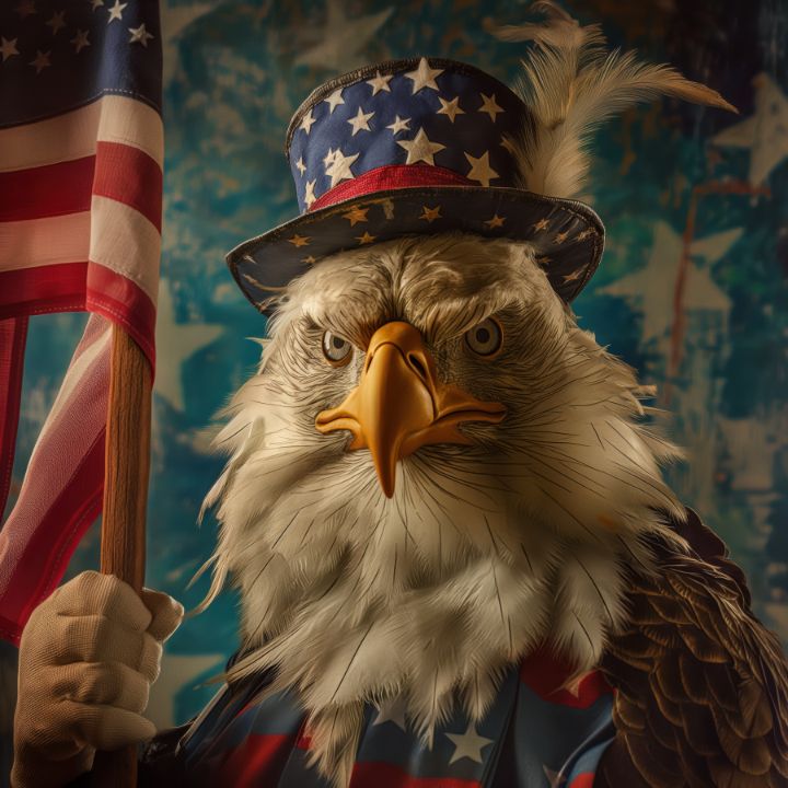 Patriotic: The Resolute Bald Eagle - BannockBurn - Digital Art & AI ...