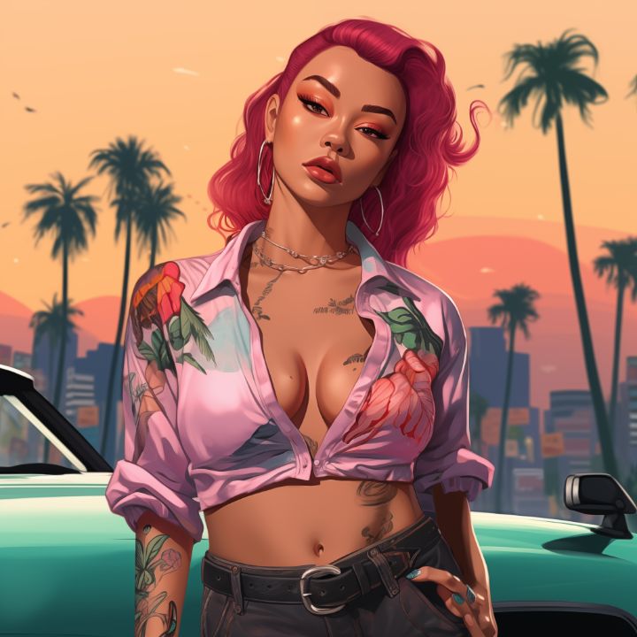 Rina Sawayama GTA style - Freddy Design Art - Digital Art, People & Figures, Celebrity ...