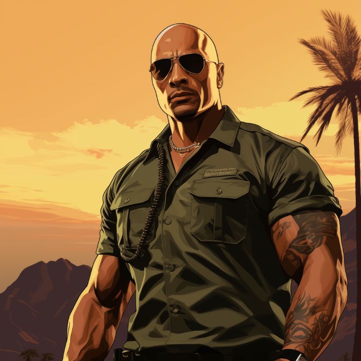 Dwayne the rock Johnson gta style - Freddy Design Art - Digital Art ...