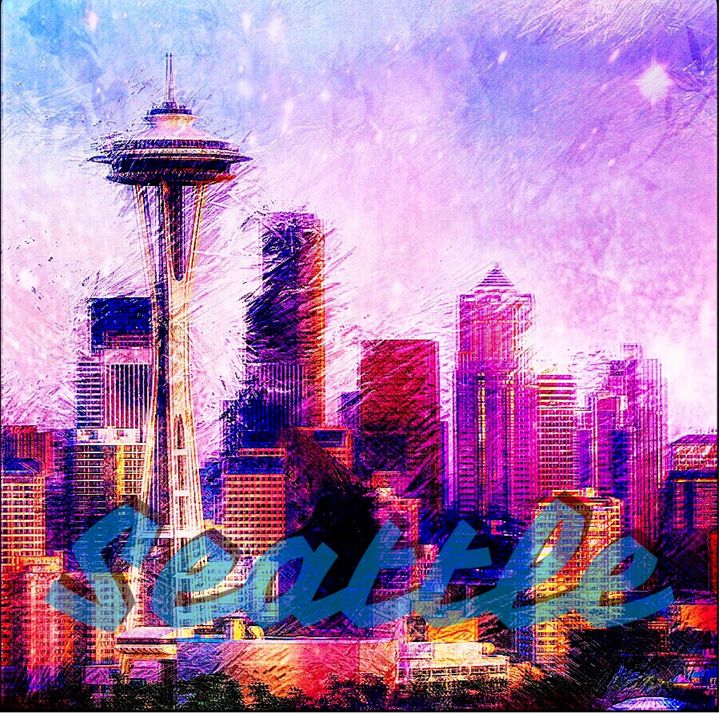 Seattle Poster - Jewell Designs - Digital Art, Places & Travel, United ...