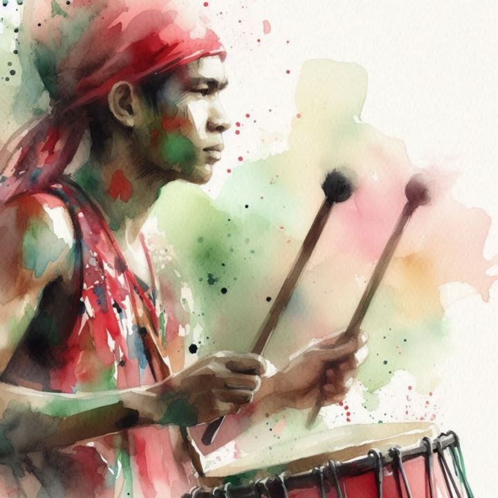 A Single Drum Performance. - Midas Wares - Digital Art & AI, Ethnic, Cultural, & Tribal, Asian ...
