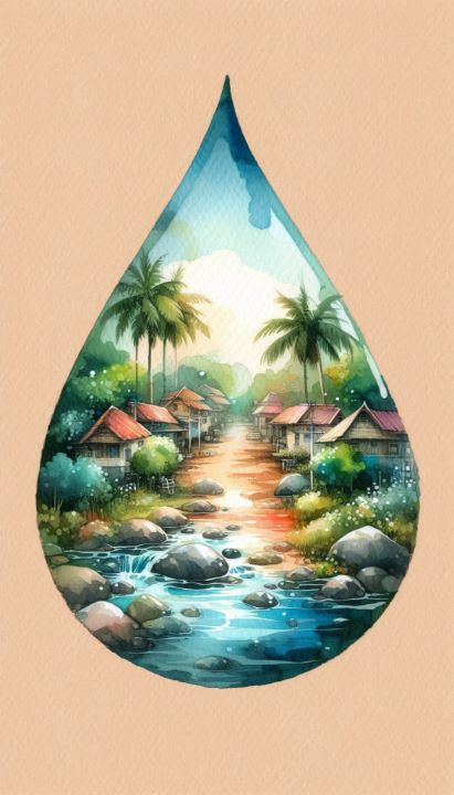 Water Drop Town - Midas Wares - Digital Art & AI, Buildings ...