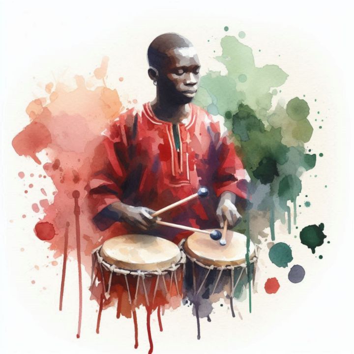 The Double Drum Performance - Midas Wares - Digital Art & AI, Ethnic, Cultural, & Tribal ...