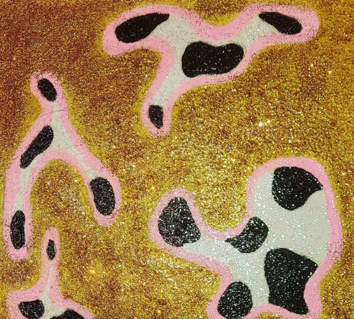 Golden cow oil / acrylic on canvas - Glitter & Shine - Paintings ...