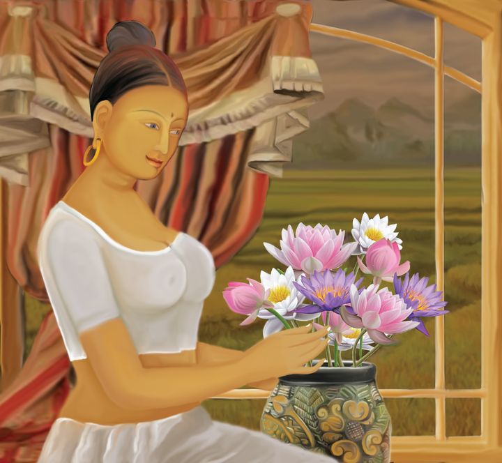 Yashodara (glorious bearing) - priyadarshana - Paintings & Prints ...