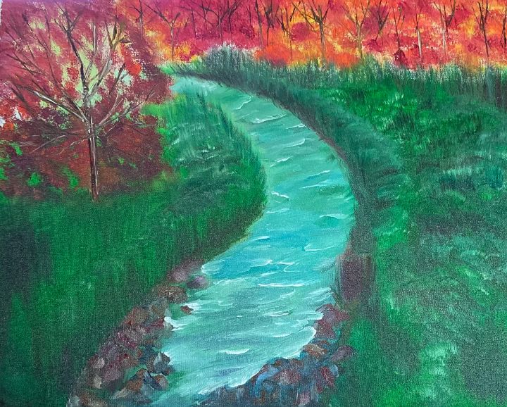 Autumn Stream - Porta Caeli - Paintings & Prints, Landscapes & Nature ...