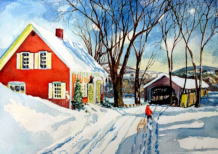 Covered Bridge and Toll House - Brett Gordon - Paintings & Prints ...