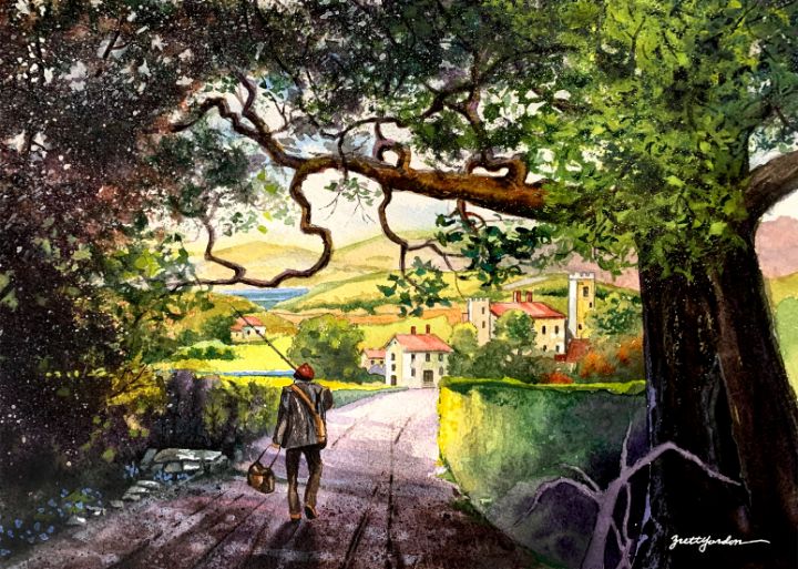 Countryside Fishing - Brett Gordon - Paintings & Prints, Landscapes ...