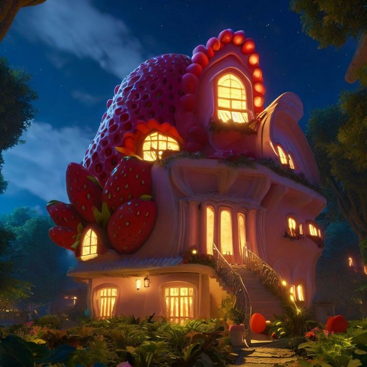 Strawberry house - Todo Deco - Digital Art & AI, Fantasy & Mythology ...