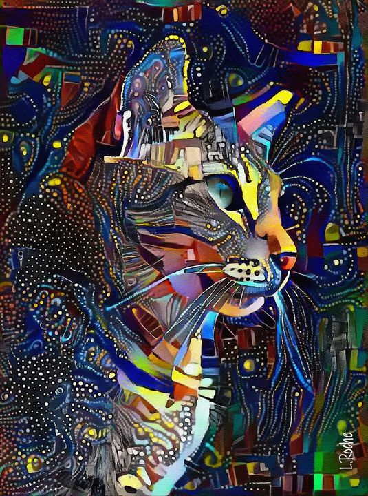 Aaron, cat - 70x52 cm - L.ROCHE - Paintings & Prints, Animals, Birds ...