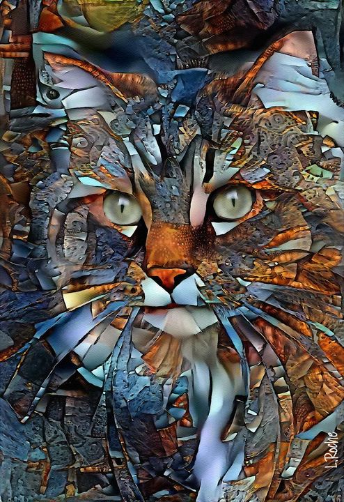 Paris, cat - 70x48 cm - L.ROCHE - Paintings & Prints, Animals, Birds ...