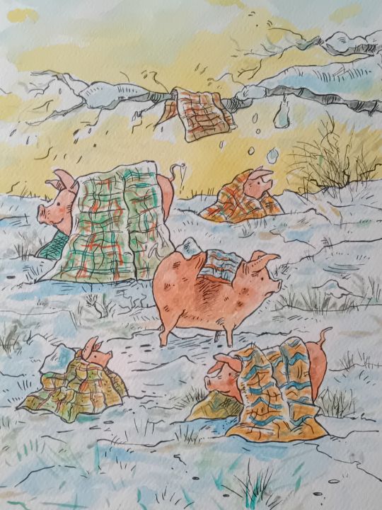 Pigs in blankets - Cirus Noggin FunART - Paintings & Prints, Animals ...