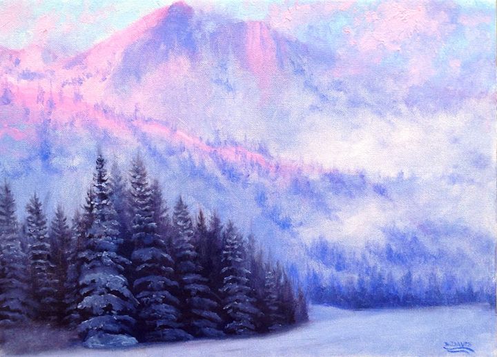 Snow On The Mountain - Benjamin Davis - Paintings & Prints, Landscapes ...
