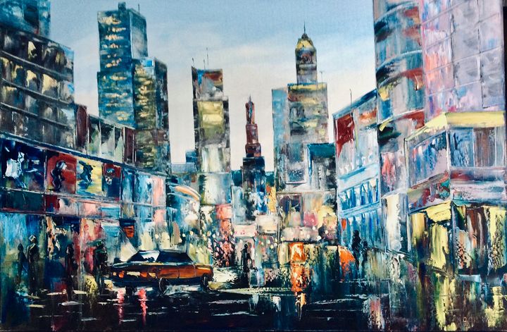 City lights - Dolgor Art - Paintings & Prints, Buildings & Architecture ...