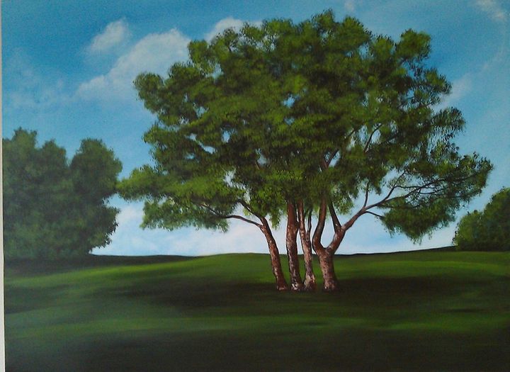 A green tree - Dolgor Art - Paintings & Prints, Landscapes & Nature ...