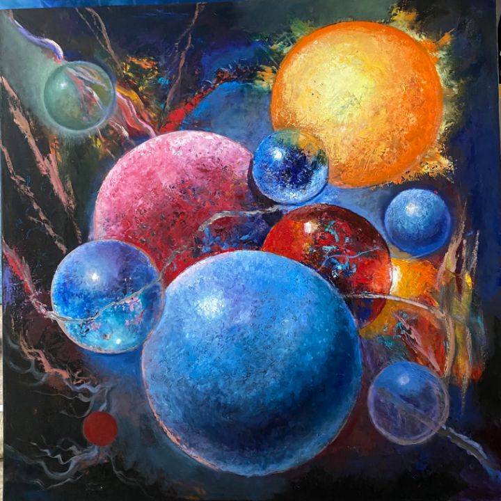 Constellation of Spheres - Dolgor Art - Paintings & Prints, Abstract ...