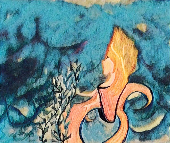 Mermaid In A Wheelchair - C.Finn - Paintings & Prints, People & Figures ...