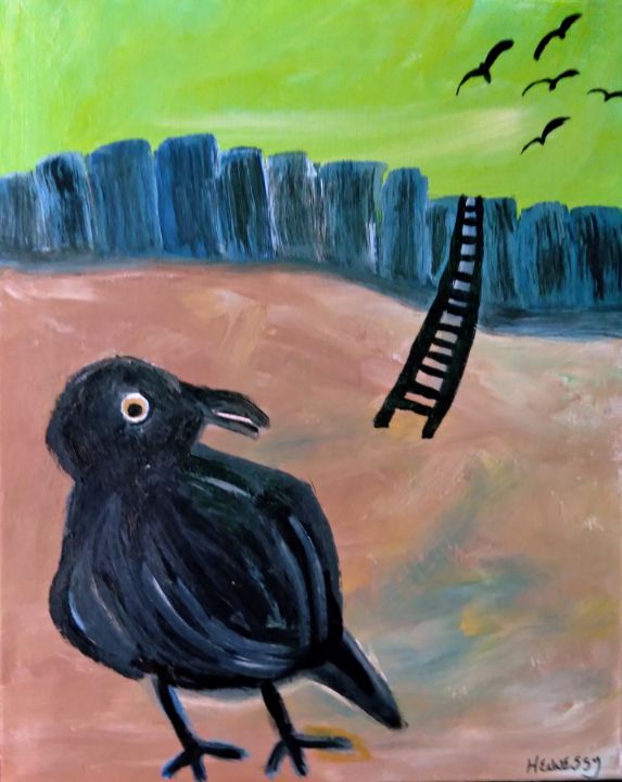 Crow and Ladder - Original Works by Colleen Hennessy - Paintings ...