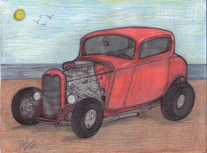 Pencil Drawings Of Hot Rods Hot Rods Coloring Book