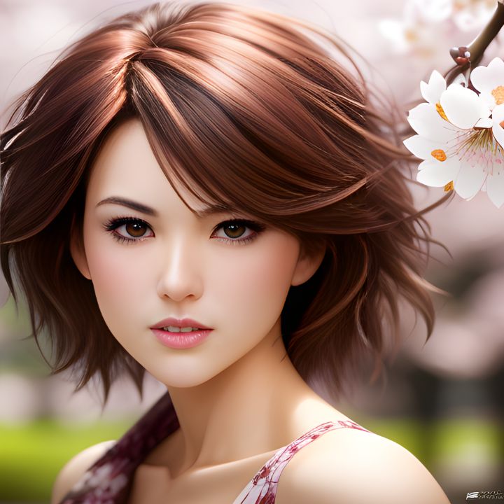 girl with messy hair 1 - Artificial Art - Paintings & Prints, People & Figures, Portraits ...