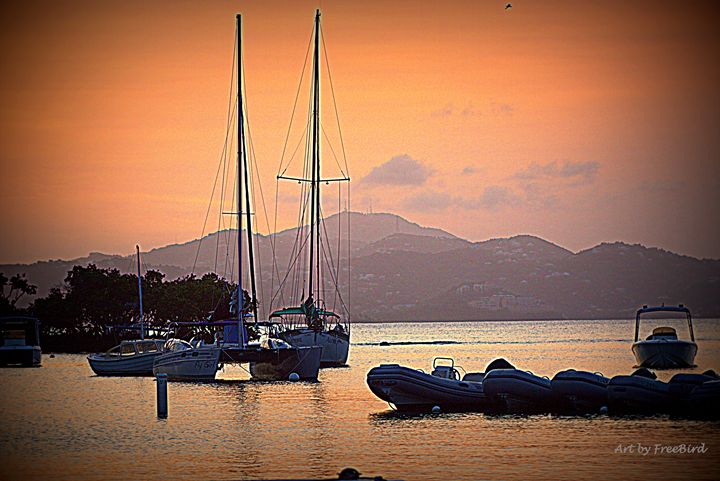 Cruz Bay at Sunset - Art by FreeBird - Photography, Landscapes & Nature ...