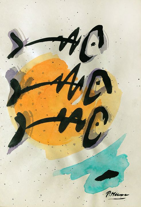 3 Fish - peter menne - Paintings & Prints, Abstract, Figurative - ArtPal