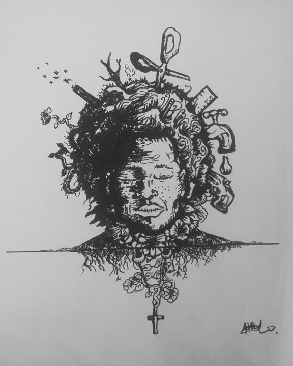 Afro struggle - Hosh Art - Drawings & Illustration, People & Figures ...