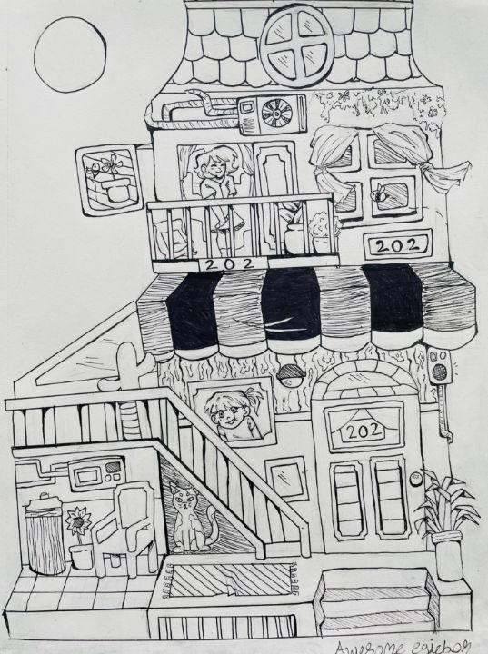 Suburban House Illustration - Awesome. ET - Drawings & Illustration ...