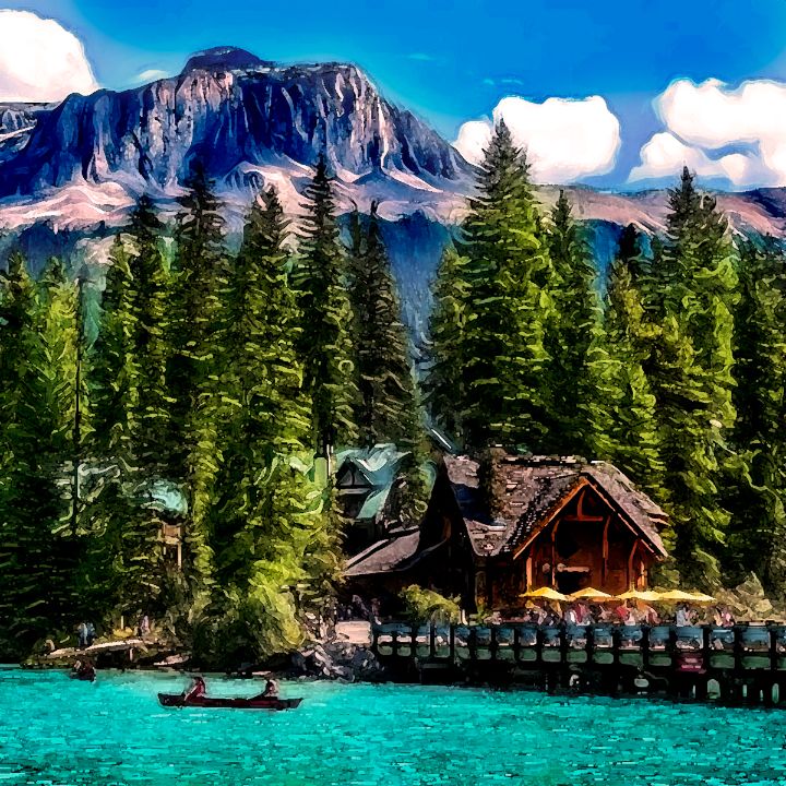 Emerald Lake Digital Paint - Pr Art Gallery - Digital Art & AI, Places ...