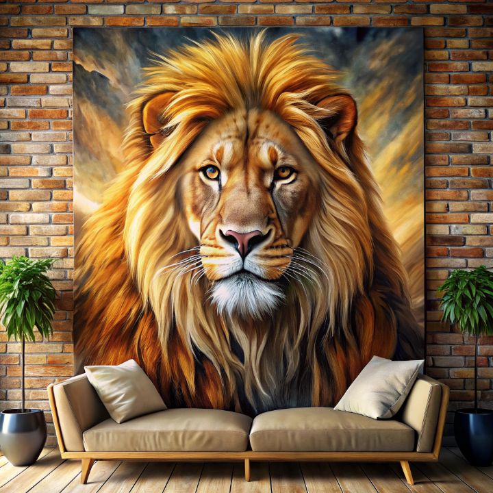 Majestic Lion Wall Painting: Elevate - STORY - Digital Art & AI ...