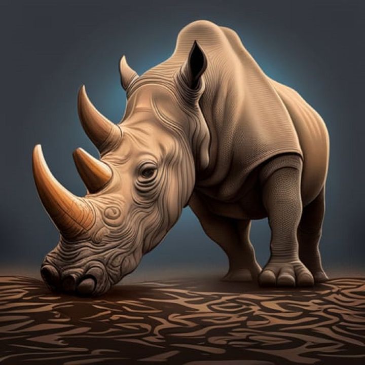 Rhinoceros - Legendary - Artificial Intelligence Paintings - Paintings ...
