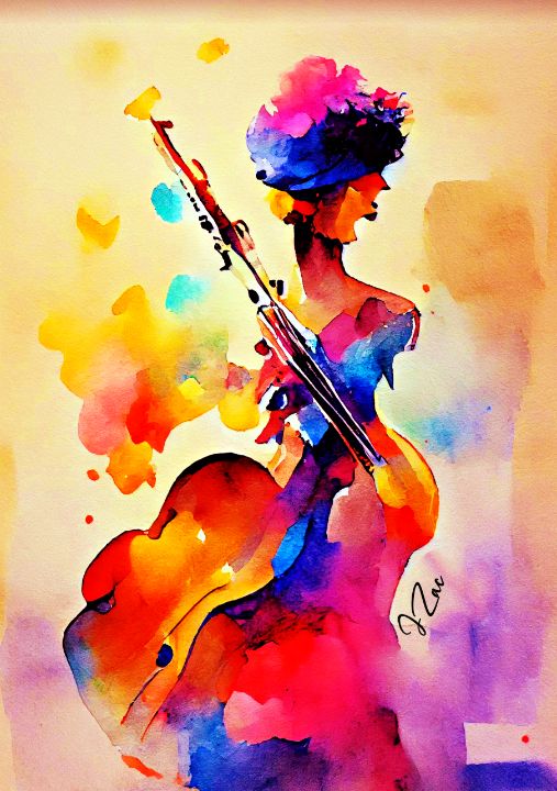 Jazz Lady - JLeBrun Studio - Digital Art & AI, Abstract, Figurative ...