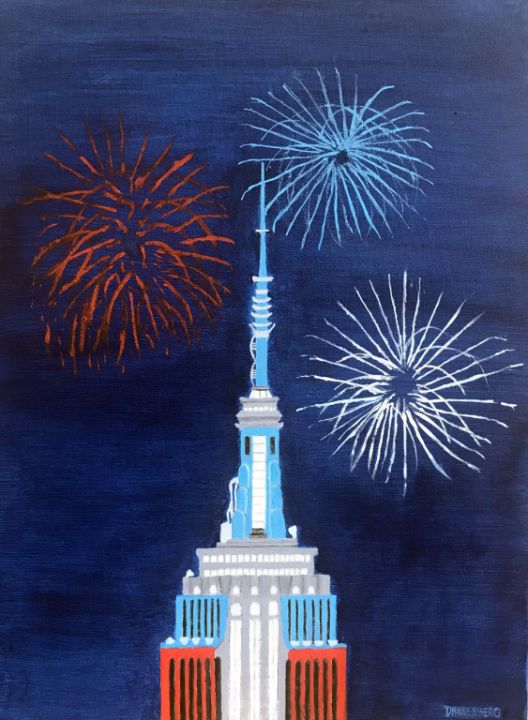 EMPIRE STATE BUILDING: 4TH OF JULY - Leslie Dannenberg, Oil Paintings - Paintings & Prints ...