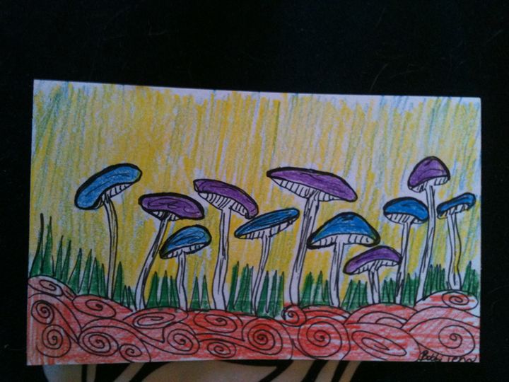 Ink and colored pencil on index card - Art by Bobbi - Drawings ...
