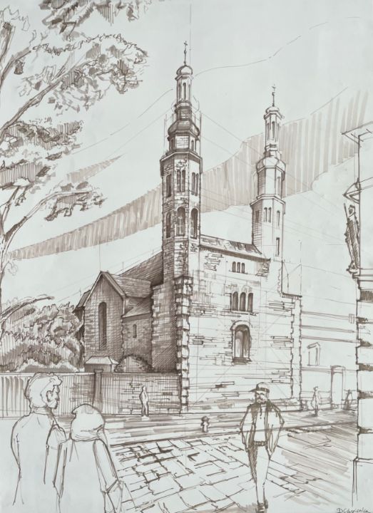 Two-tower church - DorothyArt - Drawings & Illustration, Buildings ...