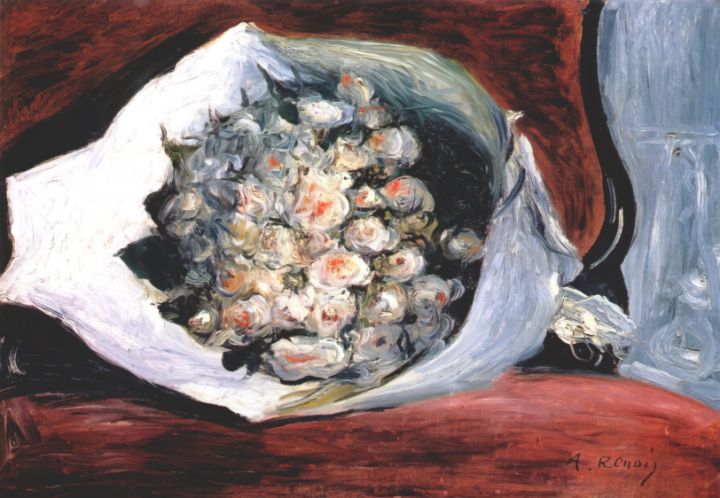 Bouquet in a theater box - Pierre-Auguste Renoir - Paintings & Prints ...