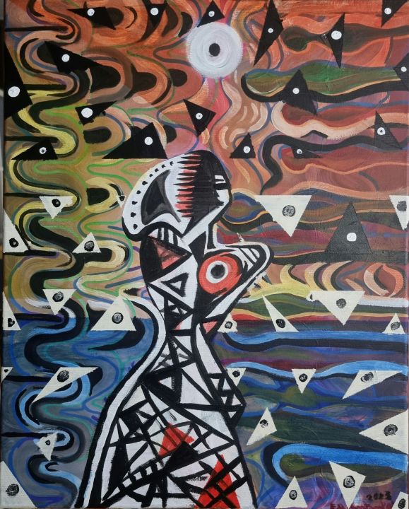 Distortion - E.A PhantomRed - Paintings & Prints, People & Figures ...