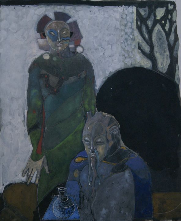 Anansi, Hermit and Glass Jar - Leon Waller - Paintings & Prints ...