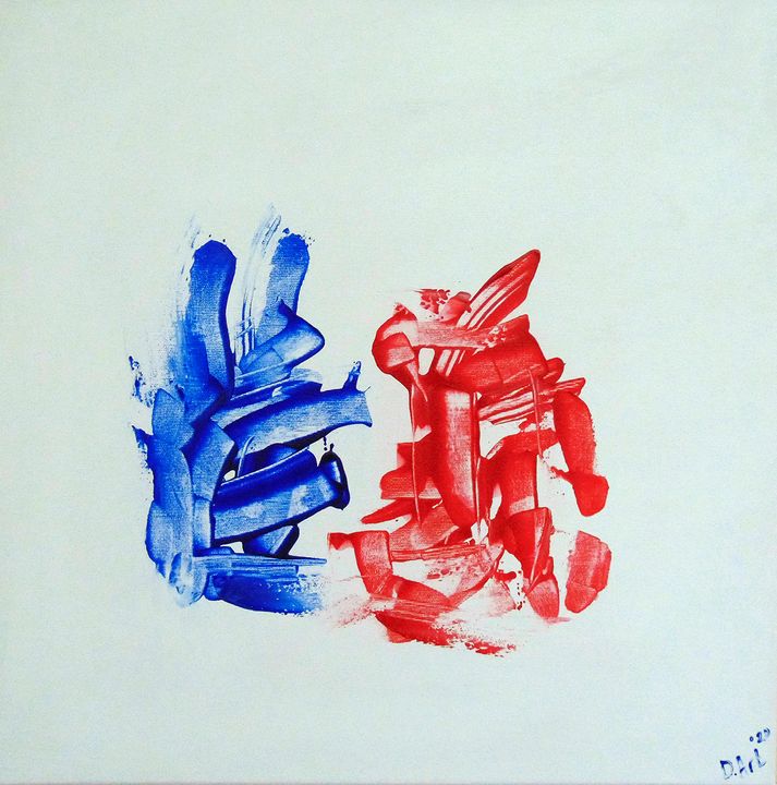 Red and Blue Rabbit - Dmitry Artyukhin - Paintings & Prints, Abstract ...