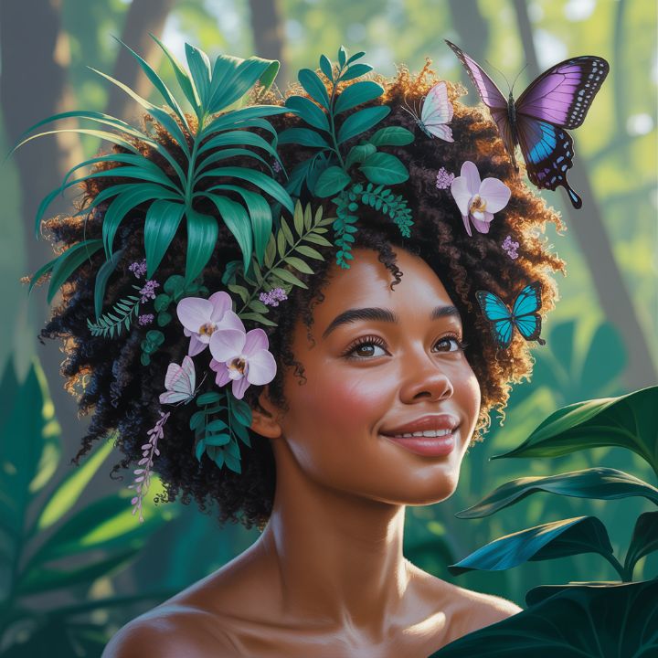 Tropical Afro Digital Portrait - OUAZIZSHOP - Digital Art & AI, People & Figures, Fashion ...