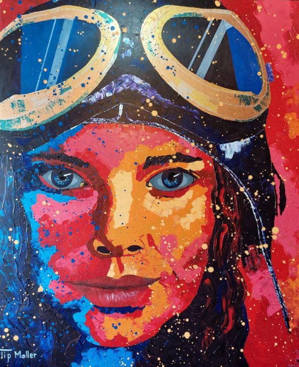 "Meet your pilot" - Flip Moller - Paintings & Prints, People & Figures ...