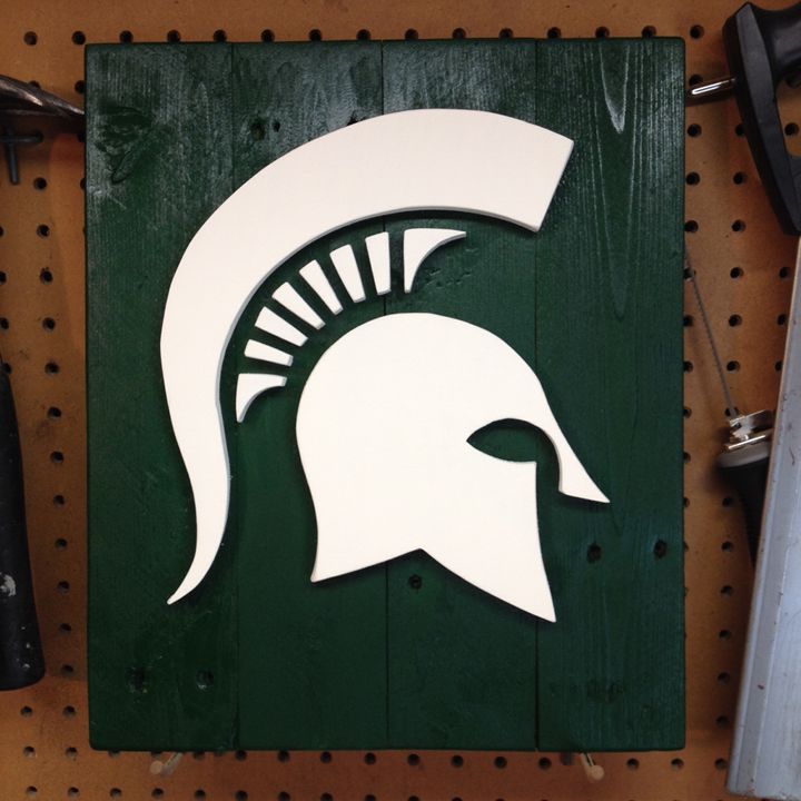 Michigan State Spartans Wood Sign - ABS Sports Art & ABS Wood Works ...