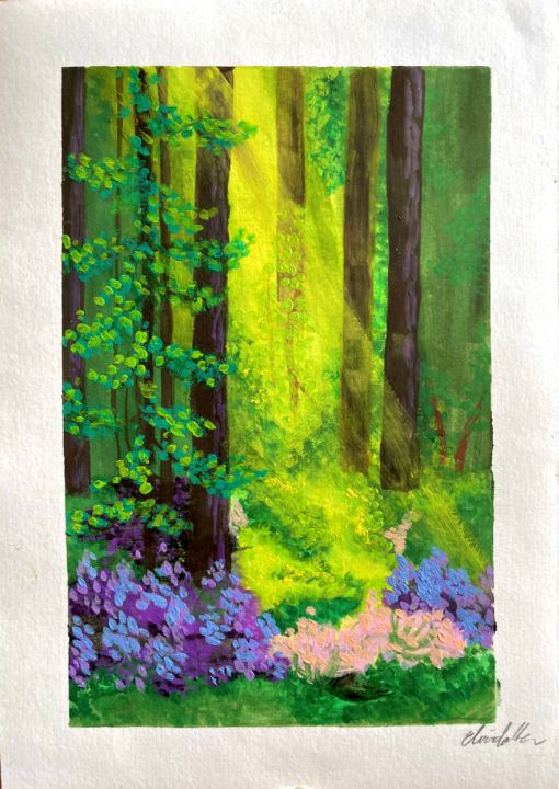 solstrimma - Artby.Elvira - Paintings & Prints, Landscapes & Nature, Forests, Other Forests - ArtPal