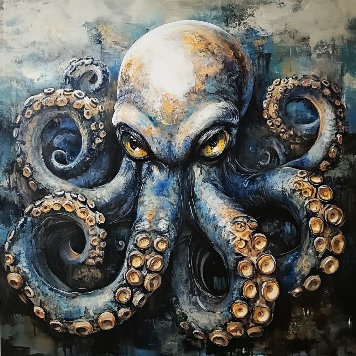 Majestic Octopus Poster - OZAY ART - Digital Art & AI, Animals, Birds ...