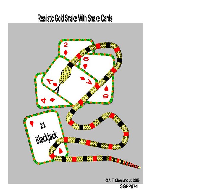 Realistic Gold Snake With Cards - AC'S Unique Snake Art - Digital Art ...