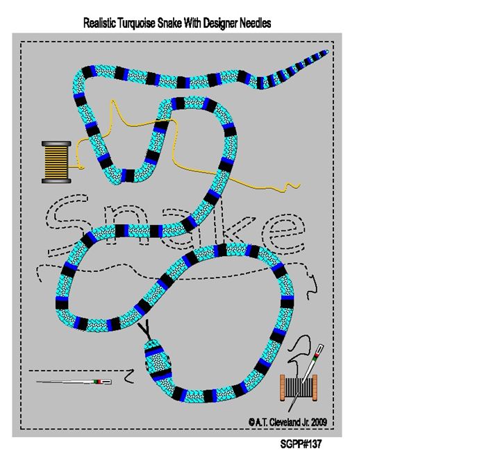 Realistic Turquoise Snake - AC'S Unique Snake Art - Digital Art ...