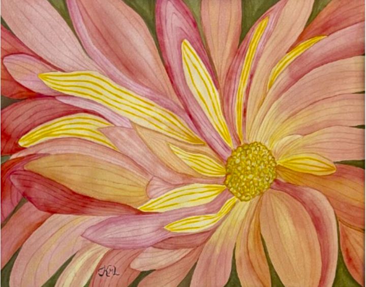 Gerbera Daisy Flower Pink Coral - Watercolor Paintings Studio ...