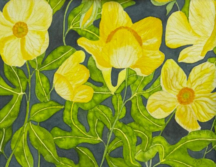 Watercolor Flowers Anemone Yellow - Watercolor Paintings Studio - Paintings & Prints, Flowers ...